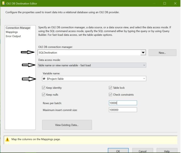 Designing a simple SSIS package using SQL Server 2016